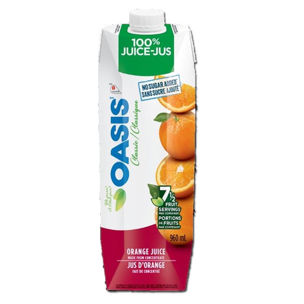NexDay Supply: 148200 OASIS Orange Juice, Tetra Pak, 1L