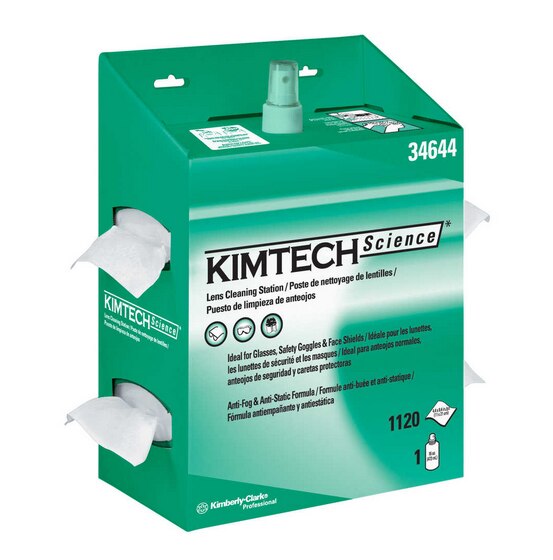 34644 Kimtech Science Lens Cleaning Station, KIMWIPES Pop-up Box & 16oz ...
