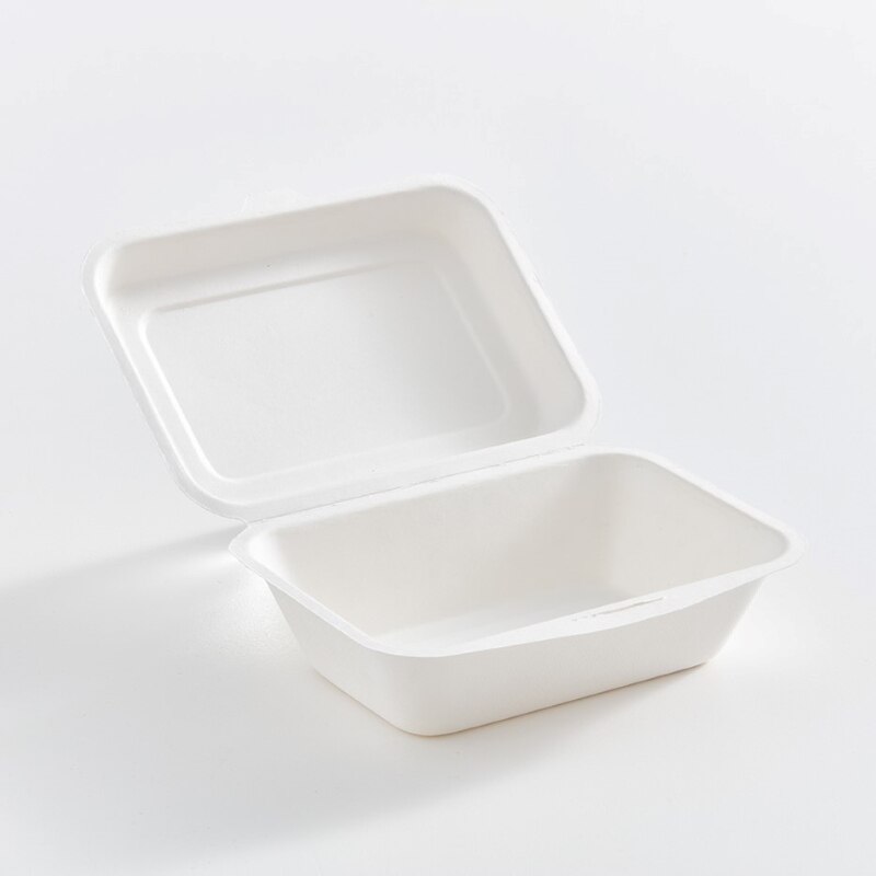 EG-N-C001 Fibre Hinged Lid Container, Compostable Bagasse, 7"x5"x3 ...