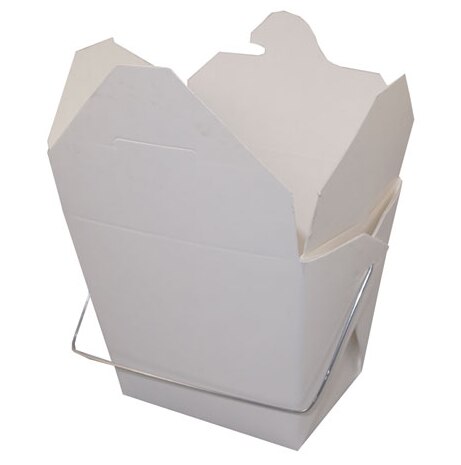 NexDay Supply: 32WHWTWSTM 32oz WHITE FOOD PAIL, Wire Handle, Western Style