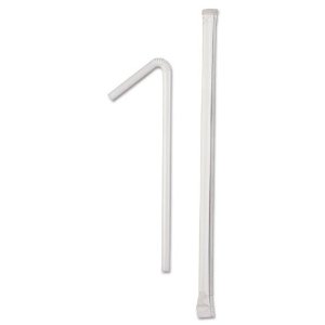 071800 8" Wrapped Flexible STRAW PLAIN WHITE, 10000/case