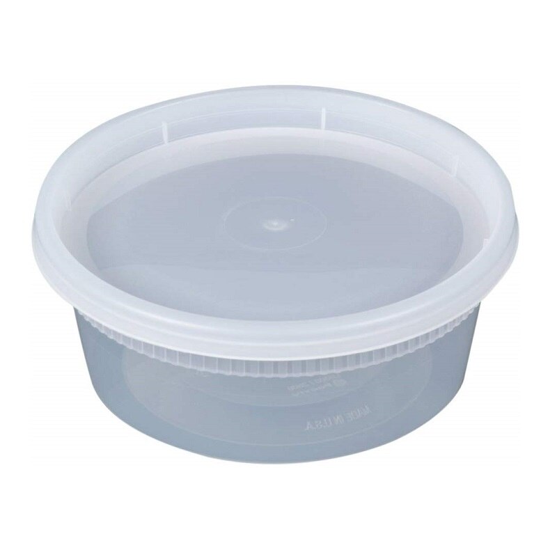 YL2508 8oz. Translucent Round Microwavable Deli Container & Lid Combo ...
