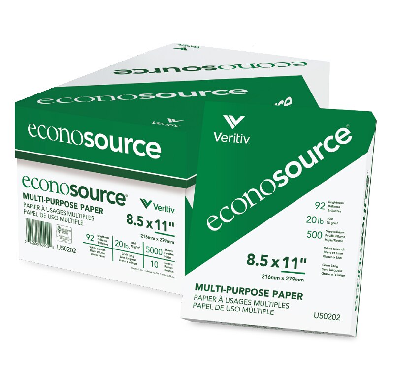 57571G Econosource #20, 92 Bright, Multi-Purpose Copy Paper, 8.5x11 ...