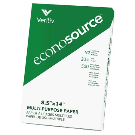 57572G Econosource #20, 92 Bright, Multi-Purpose Copy Paper, 8.5x14 ...